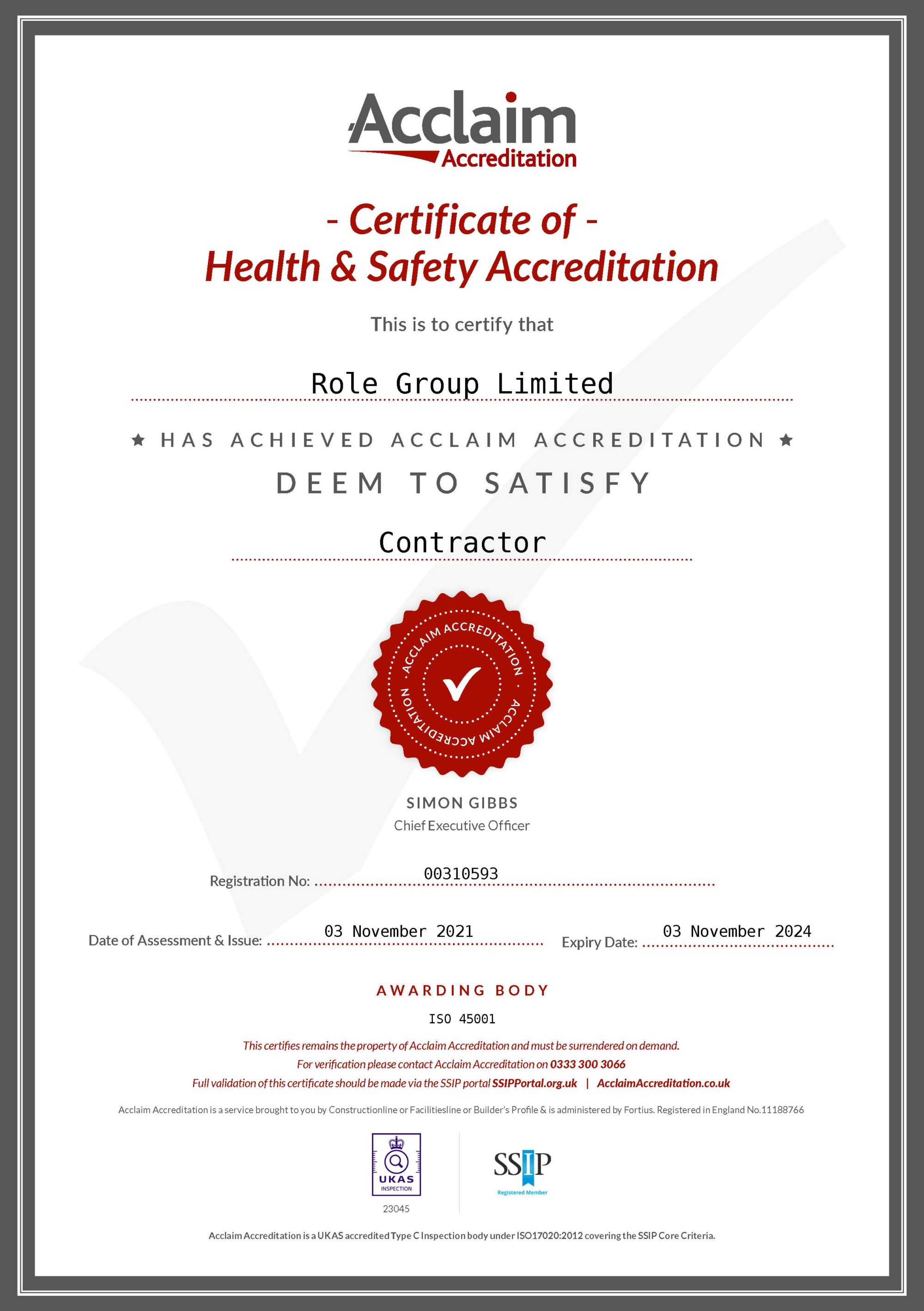 Accreditations & Certifications - Role Group